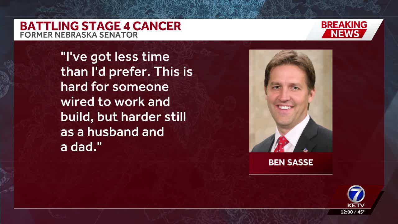'It's a death sentence': Former Nebraska senator Ben Sasse announces ...