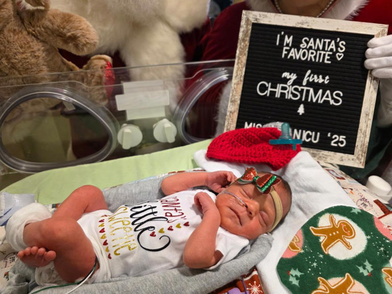 Photos: Santa visits NICU at Mission Hospital