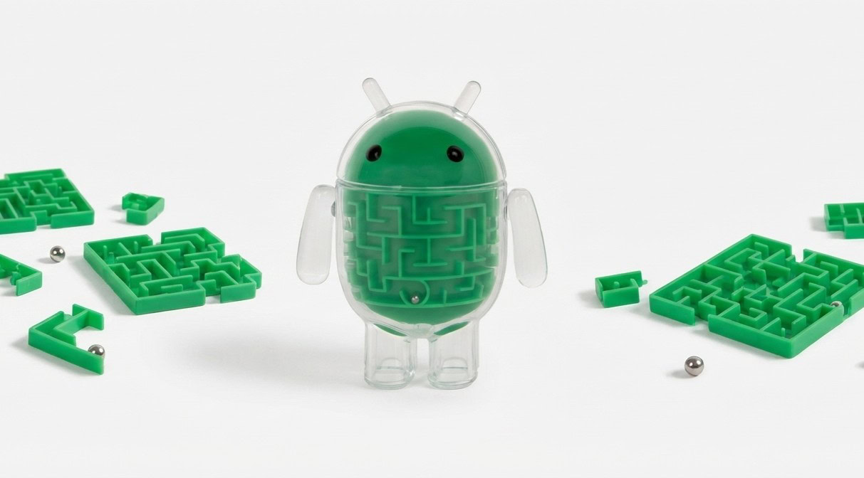Google's Android figure with built-in 3D maze is perfect for fans