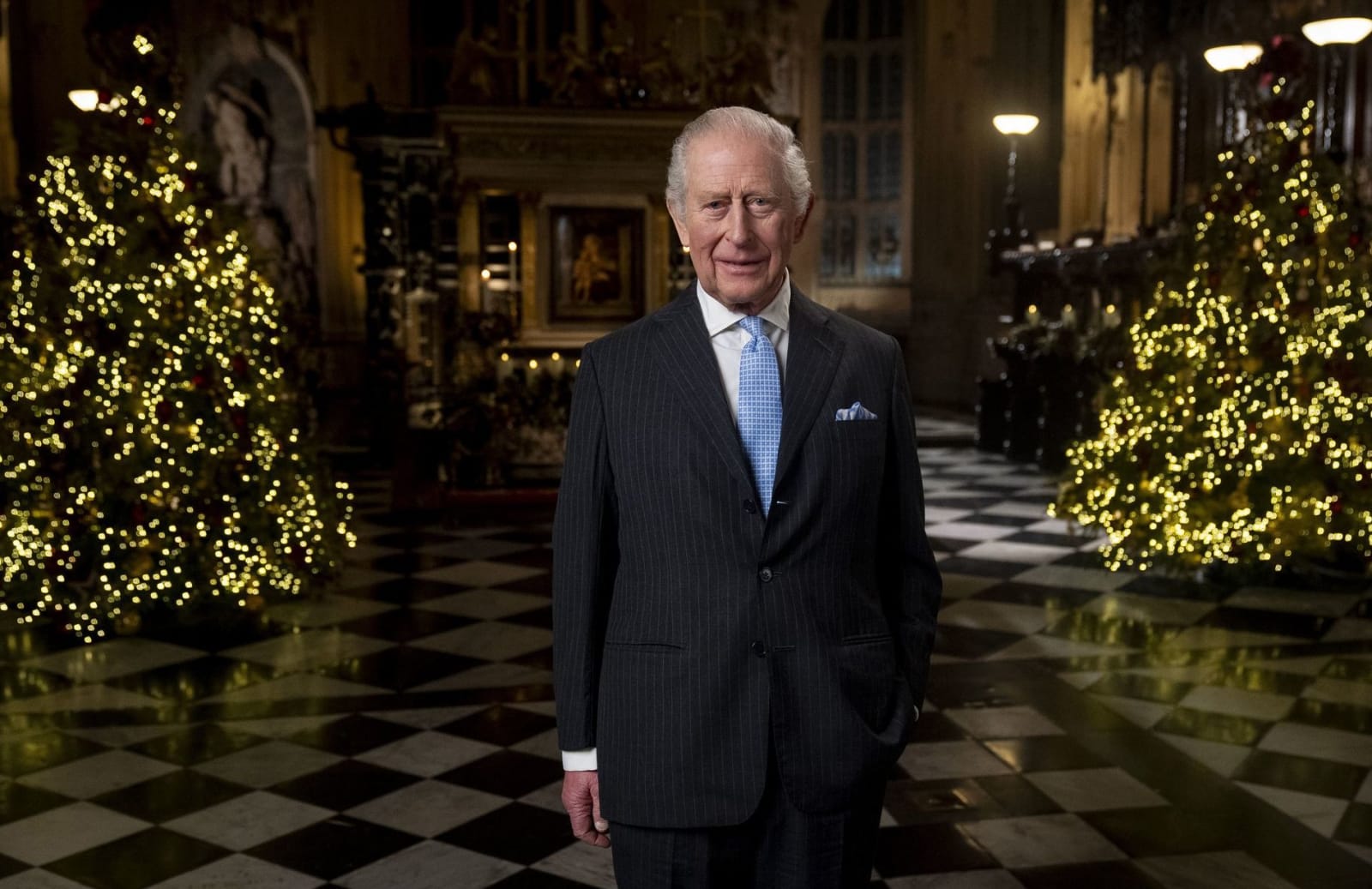 King films Christmas message away from royal residence for second year ...