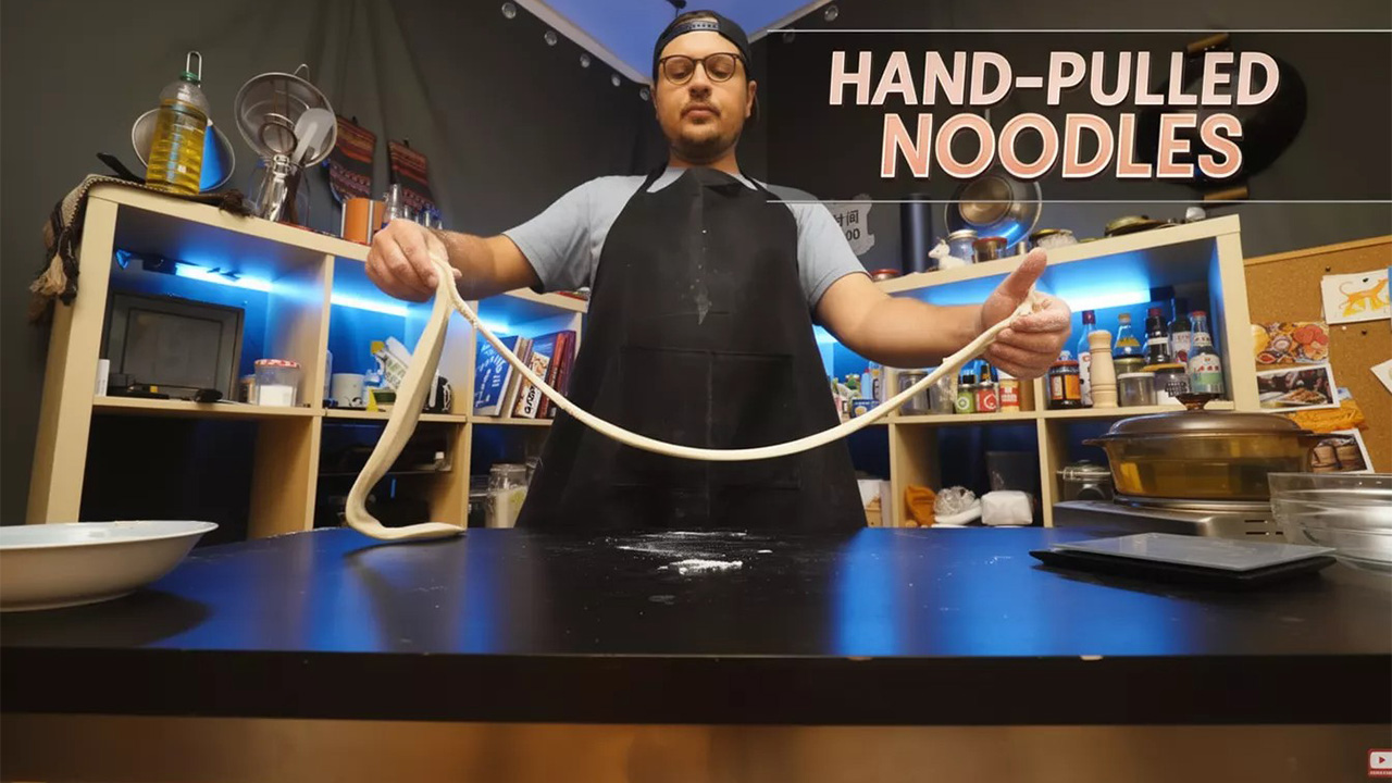 Creating smooth elastic dough for authentic hand pulled noodles