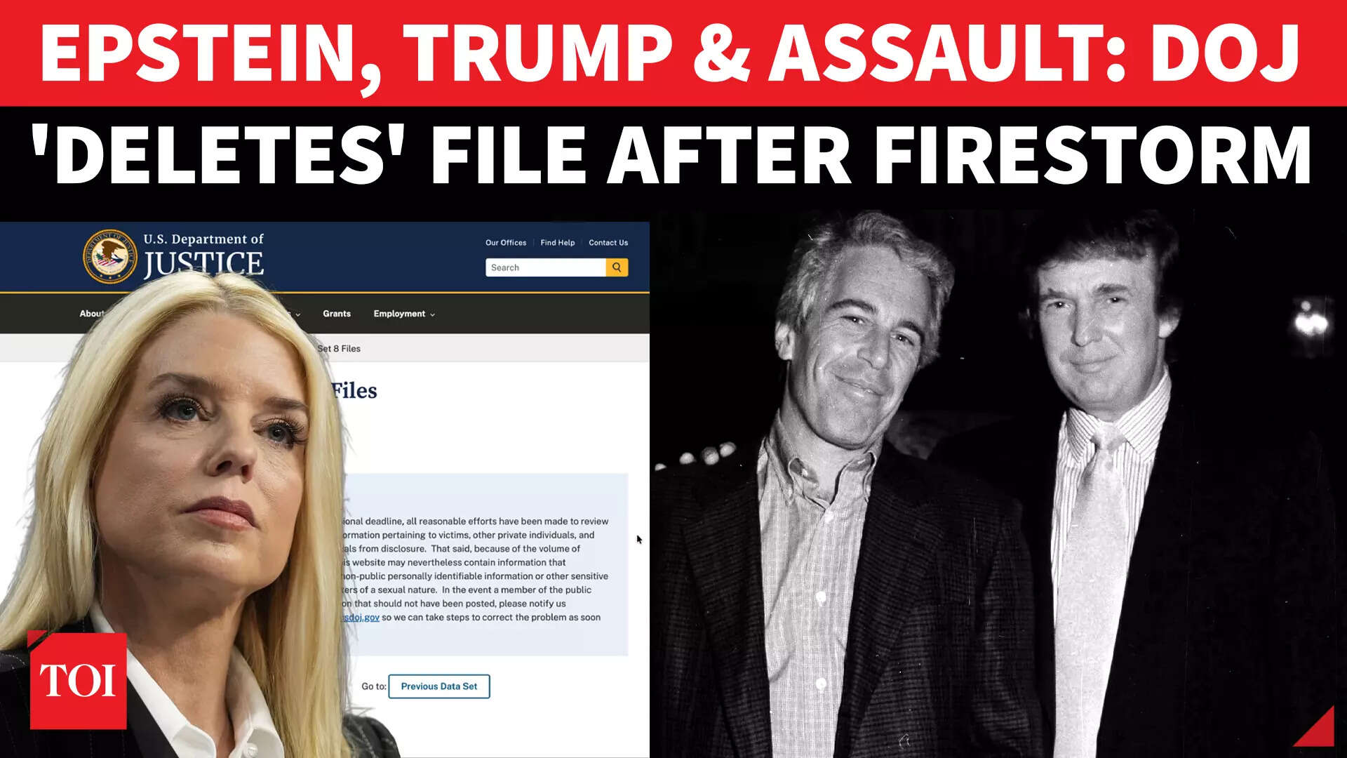 Trump-Epstein link explodes: DOJ 'kills' viral FBI file on rape charge ...
