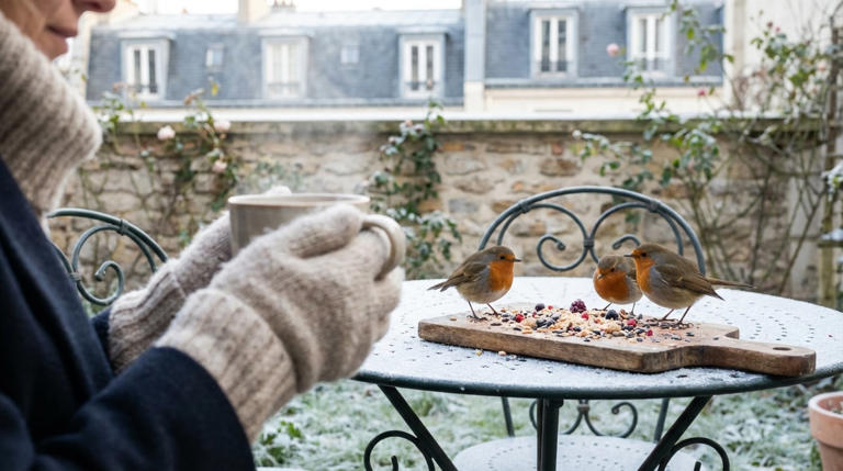 Elle reçoit chaque jour des rouges-gorges dans son jardin grâce à ce ...