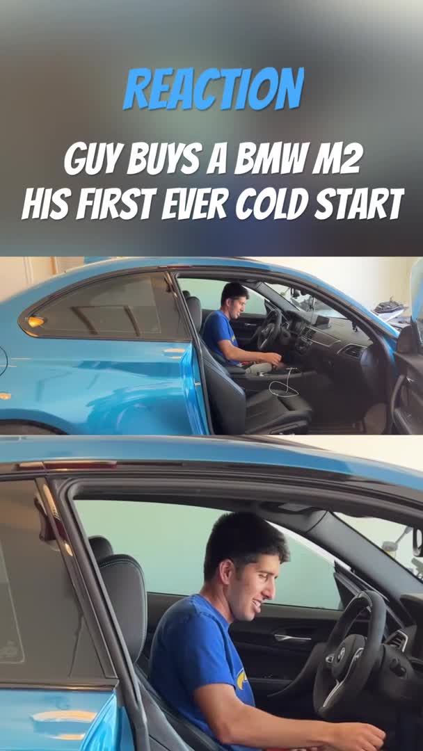BMW M2 cold start: Guy's hilarious reaction