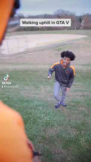 Walking uphill in GTA V be like