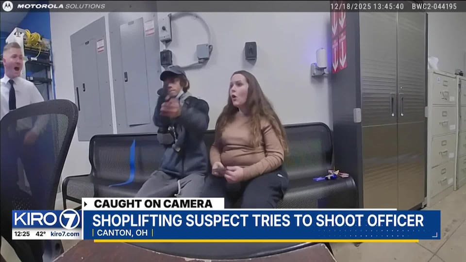 Video: Shoplifting suspect tries to shoot officer; gun clicks and doesn ...
