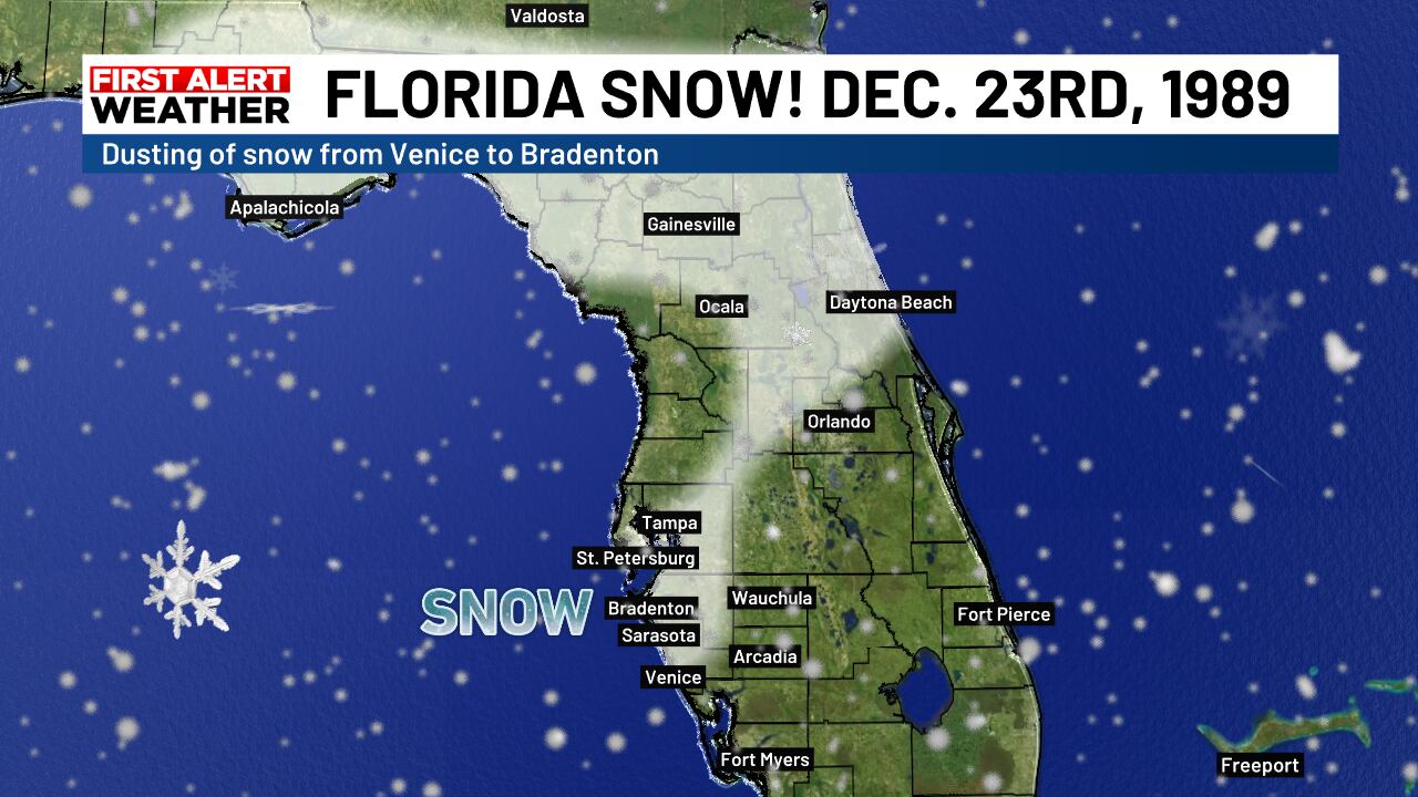 36 years ago snow was falling in Florida!