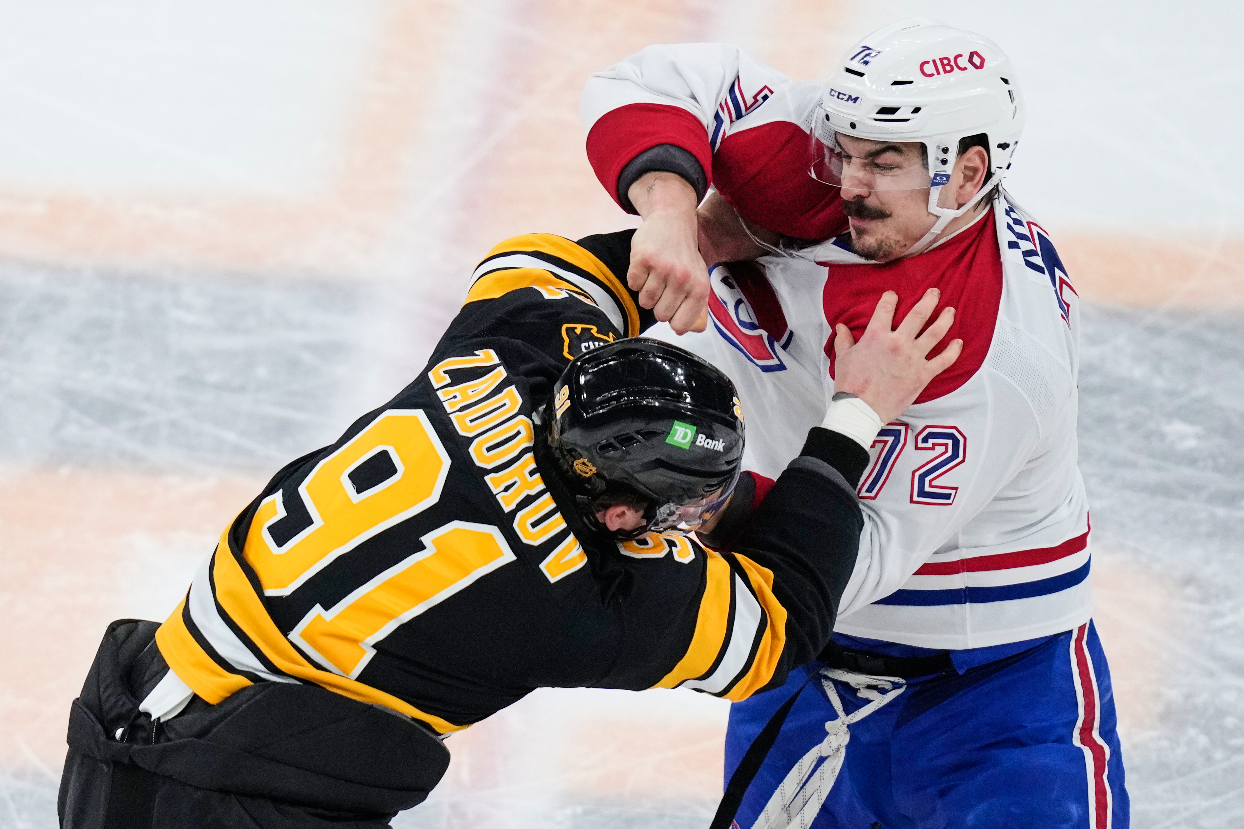 Old rivals Bruins, Canadiens drop gloves at opening faceoff in matchup ...