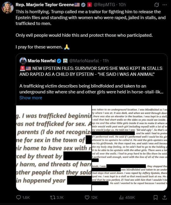 Georgia Rep. MTG torches Trump over Epstein file dump 'Only evil people ...