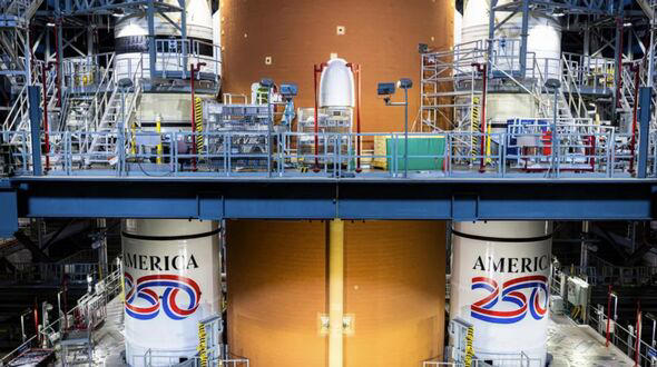 Artemis 2 rocket gets 'America 250' paint job ahead of planned 2026 ...