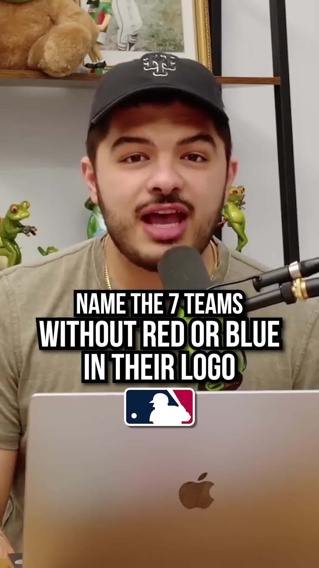 Name the seven MLB teams without red or blue in their logo #logo #MLB # ...