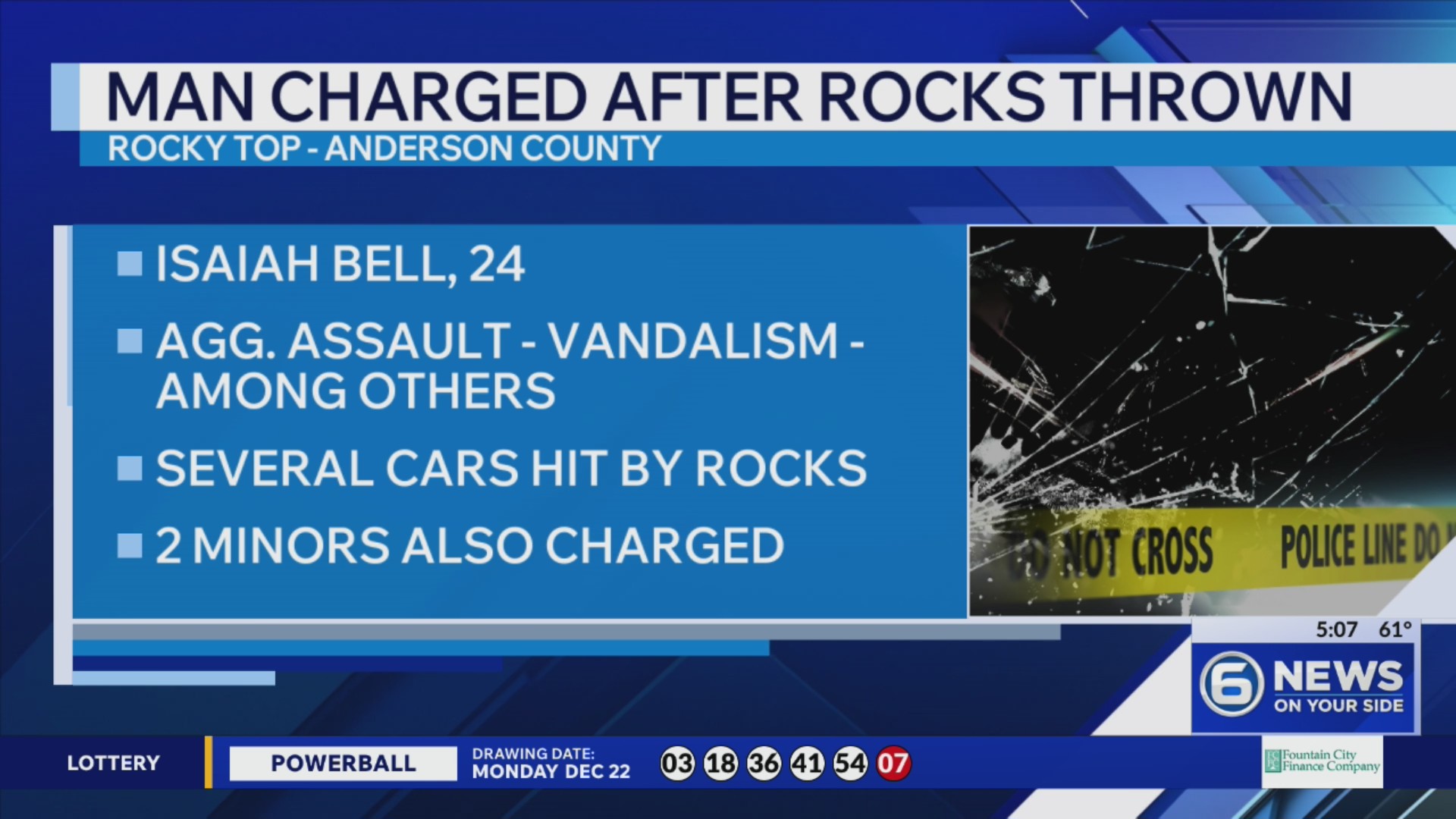 Rocky Top man, two juveniles charged after rocks thrown at cars on I-75