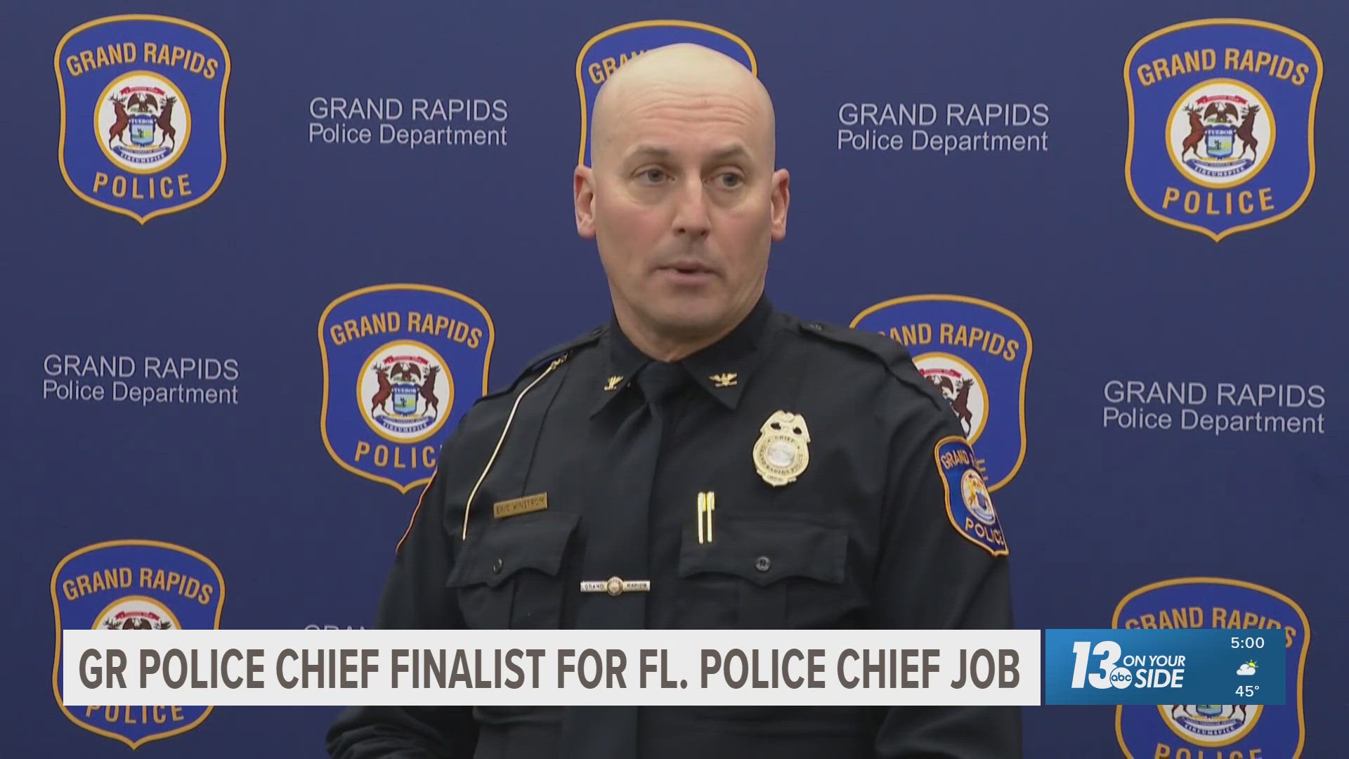 GRPD Chief Eric Winstrom named as finalist for Pensacola Police Chief job