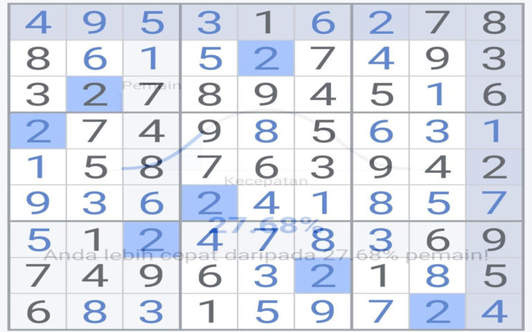 Inilah jawaban game sudoku puzzle klasik level menengah dari Oakever ...