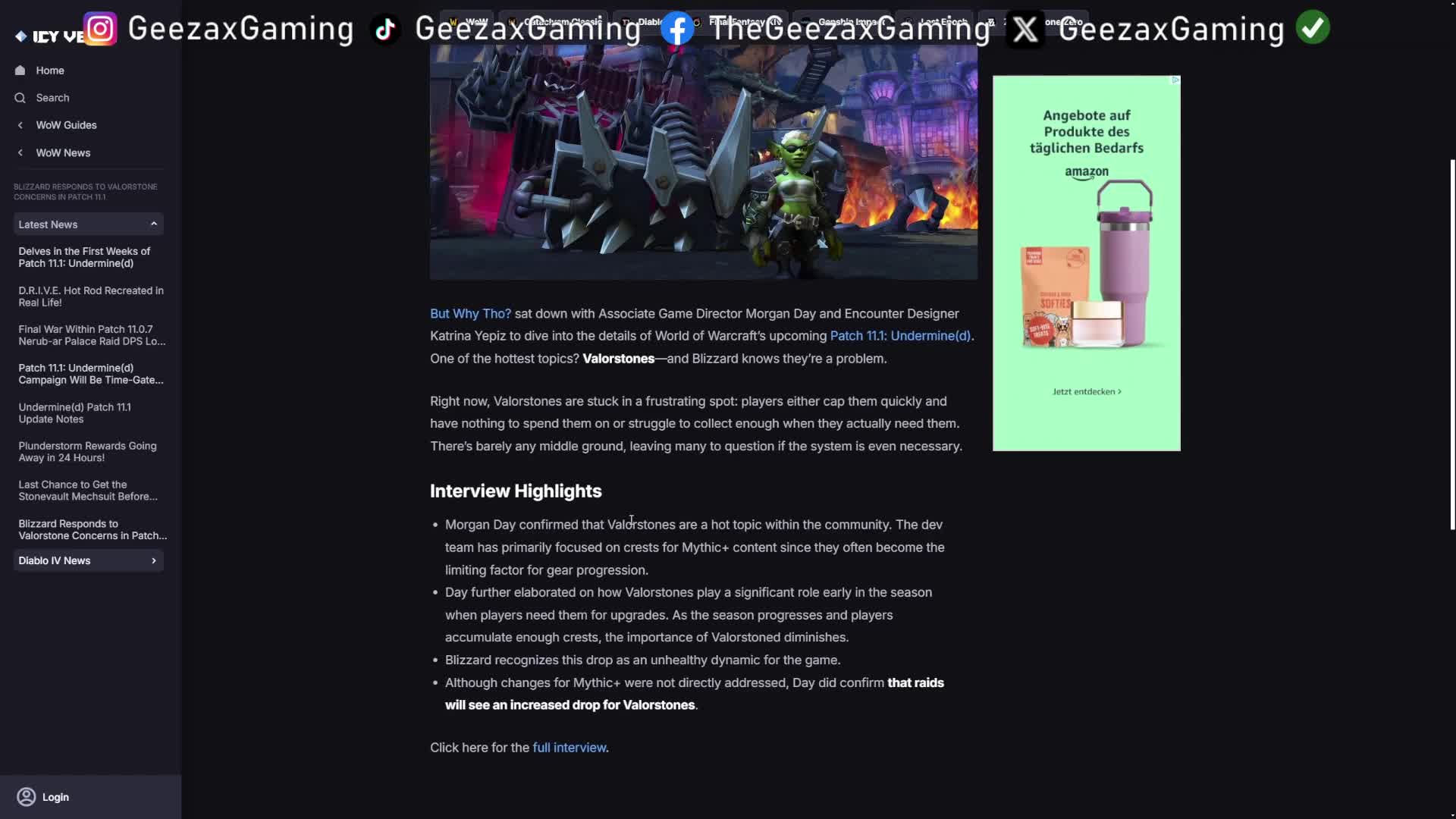 Blizzard gibt zu: Tapferkeitssteine sind mies, erhöht die Droprate ...