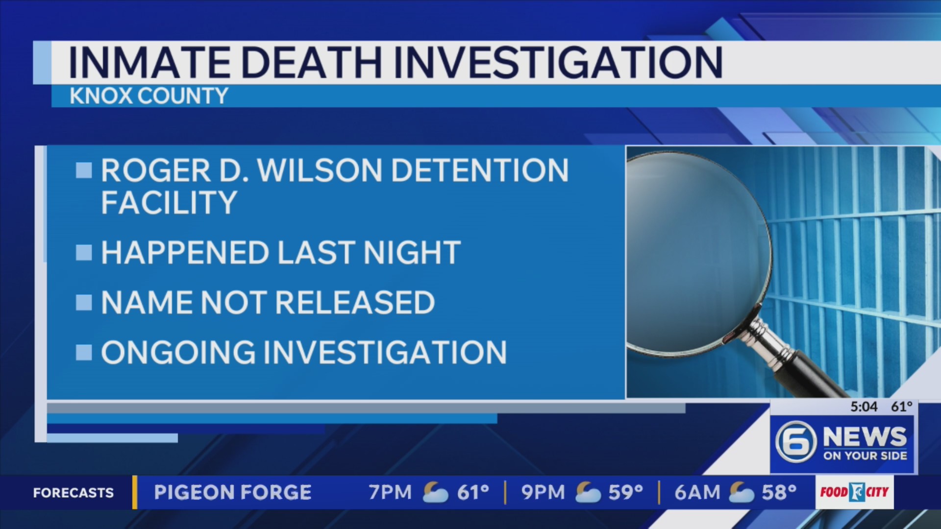 Death at Knox County detention facility under investigation