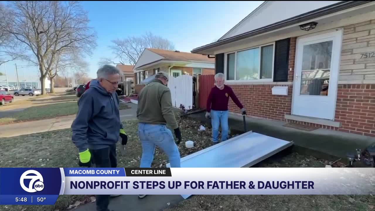 Volunteers surprise Center Line dad with wheelchair ramp before Christmas