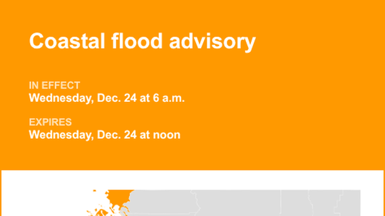 Washington coastal flood advisory map: Puget Sound region, including ...