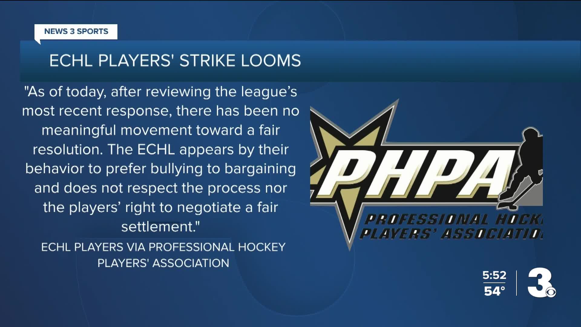 ECHL players threaten strike if no new labor deal is reached by Friday