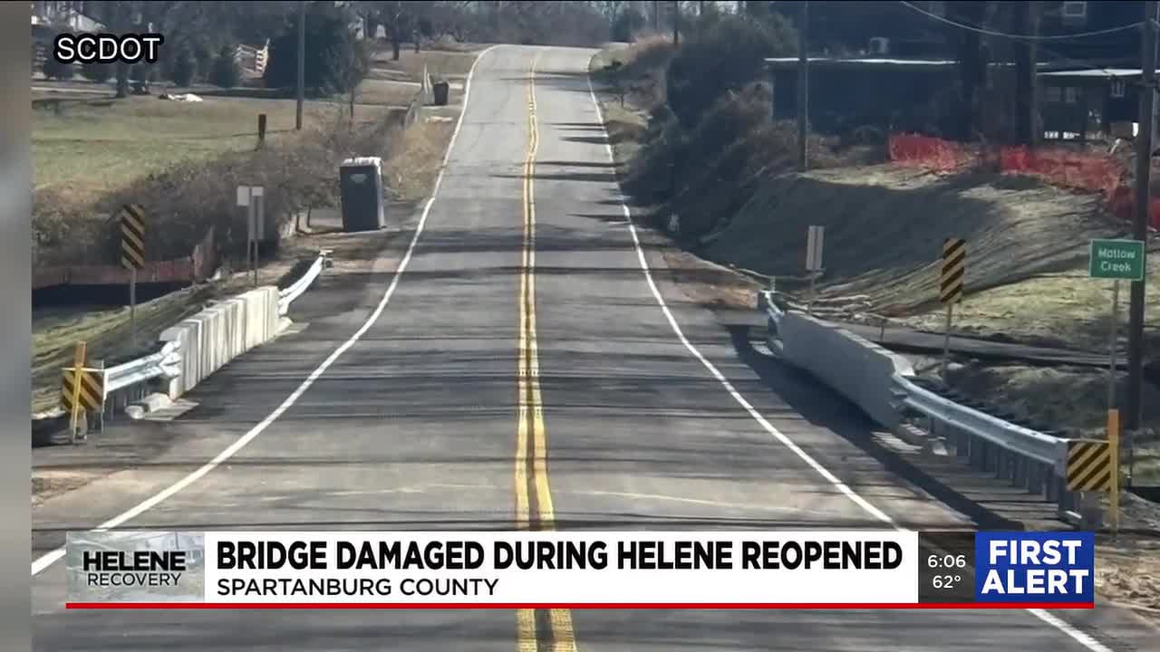 Spartanburg Co. bridge damaged during Hurricane Helene reopens
