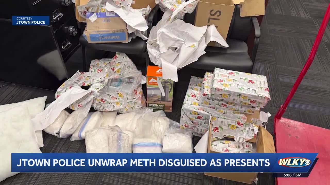 Jeffersontown police uncover 50+ pounds of meth disguised as Christmas ...