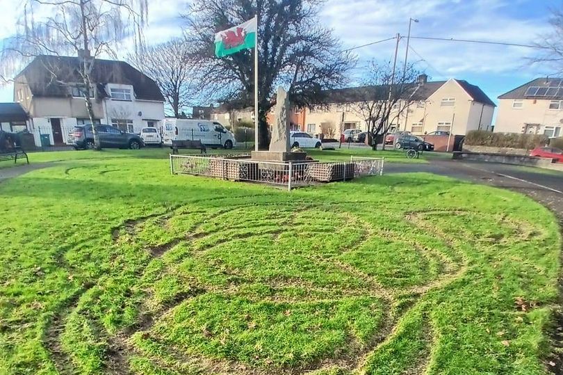 Memorial garden wrecked by tyre tracks in act of 'mindless vandalism'