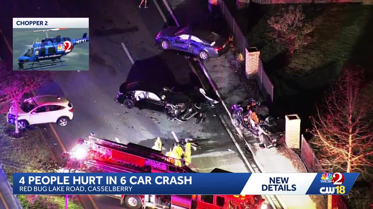 Several injured in multi-vehicle crash on Red Bug Lake westbound near ...