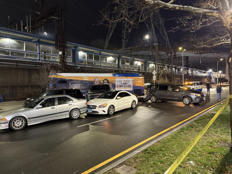 Greater Bridgeport Transit bus crashes into wall at train station after ...