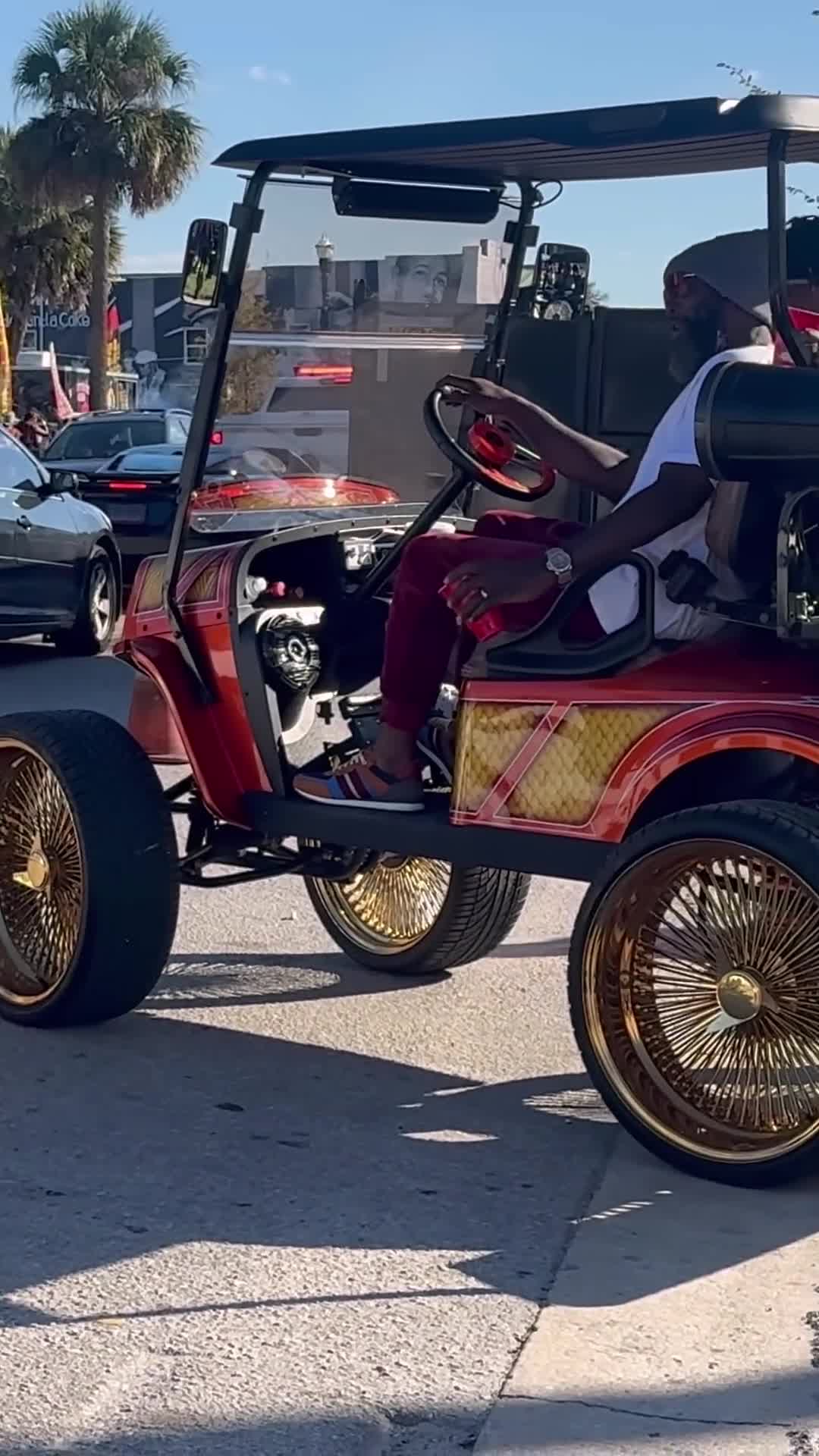 Golf cart on Gold 24’s wire wheels