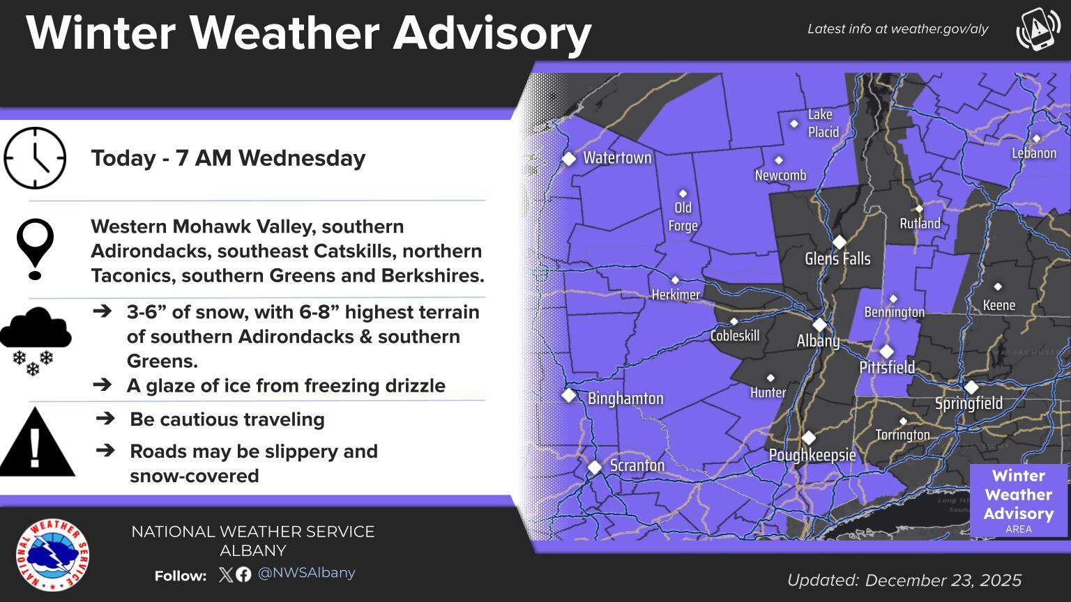 Mass. weather: Snow, ice could cause slippery road conditions Tuesday