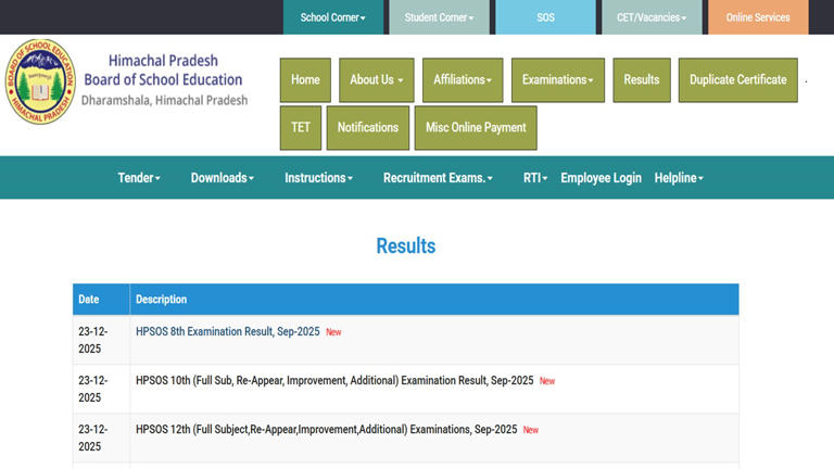 HPBOSE SOS result 2025: Class 8, 10, 12 scorecard out at hpbose.org ...