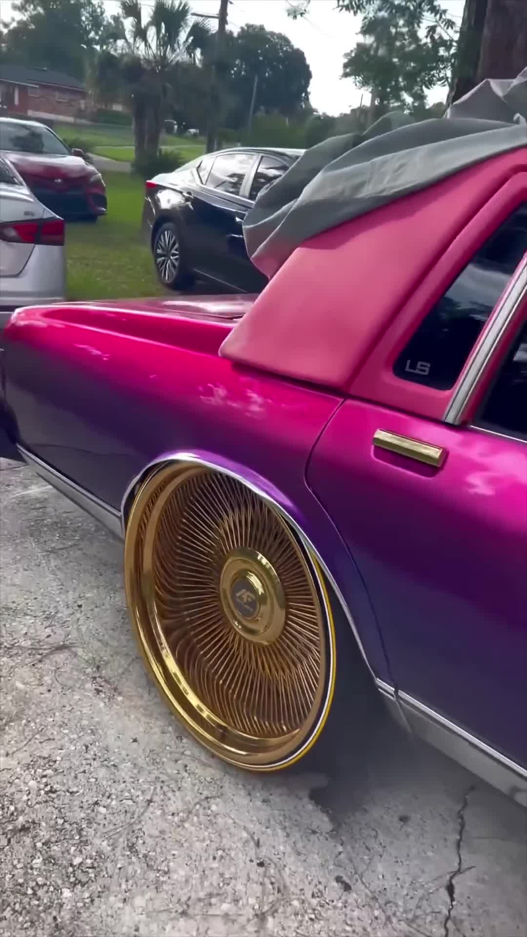 Candy purple Chevy box on gold 26’s