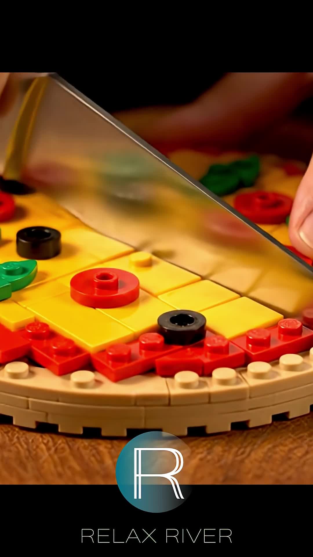 Slicing LEGO food pt. 2 🍟🍕🍗 — Bricks spill out! | ASMR short