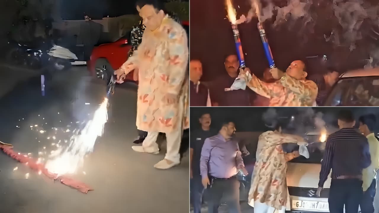 'I'm Celebrity': Gujarat Businessman Bursts Firecrackers on Road ...