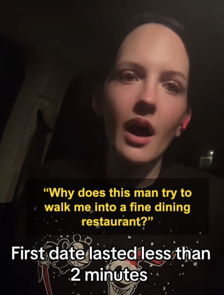 Woman ditches date within two minutes outside fancy restaurant all ...