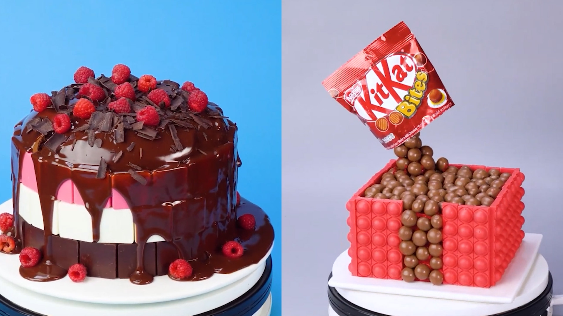 Dit zijn twee bijzondere chocolade taarten om van dichtbij te bekijken