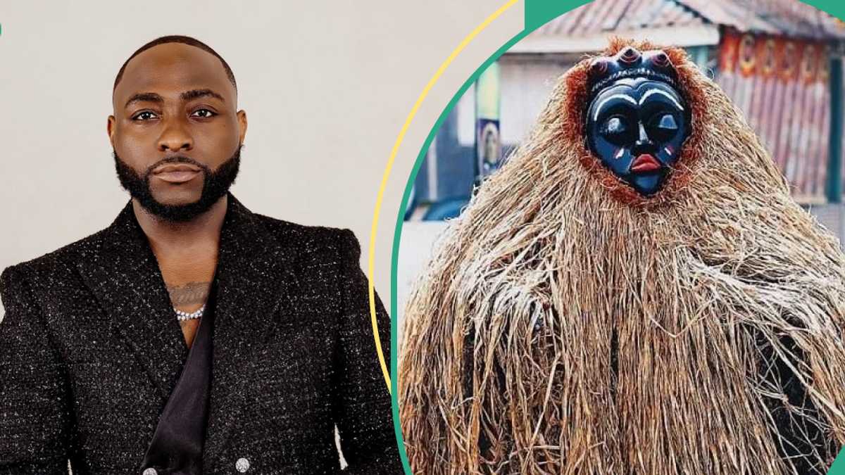 Davido wears masquerade-like outfit to perform for fans on stage, video ...
