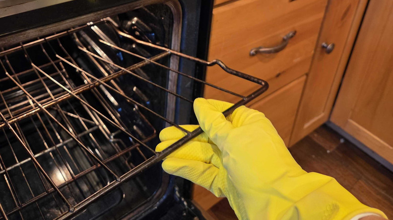 This cornstarch hack is supposed to clean greasy oven racks. We put it ...