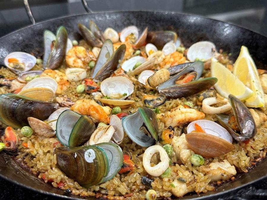 Seafood paella for Noche Buena