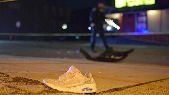 Police gather evidence from crash site after pedestrian struck in ...
