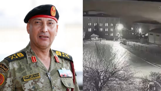Chilling video shows moment plane carrying Libyan military chief ...