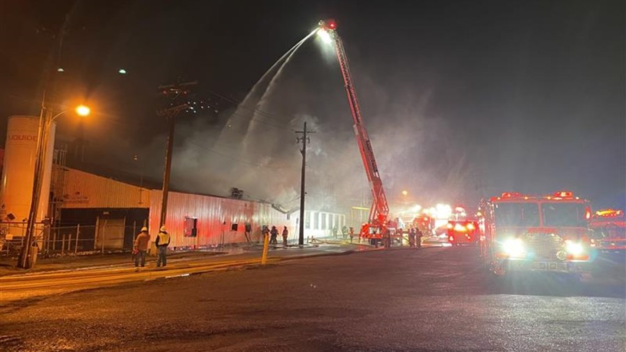 Crews battling fire at Quaker City Castings