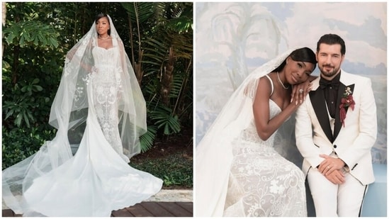 Venus Williams Stuns In magical Lace Wedding Gown As She Marries