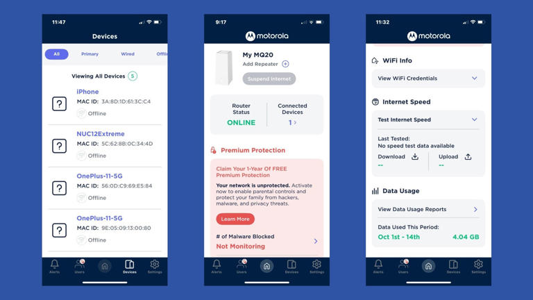 Motorola MQ20 Wi-Fi 6E tri band mesh system