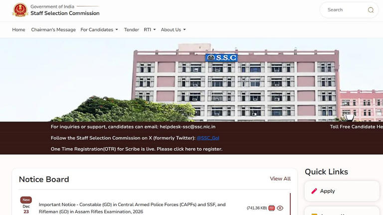 SSC constable GD recruitment 2026: Commission releases important notice ...