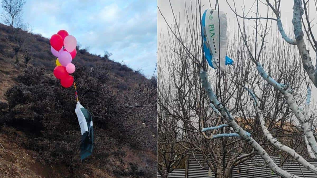 Balloons with Pakistani symbols found in Kashmir, pics surface