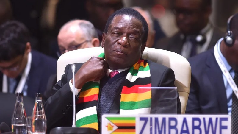 On leave until February: Zimbabwe’s President Emmerson Mnangagwa signs ...