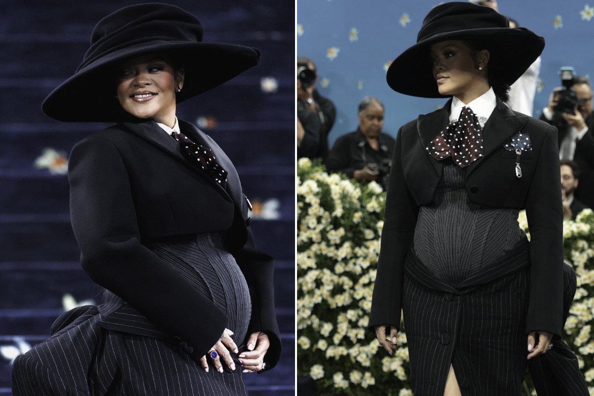 Rihanna reveals third pregnancy in epic fashion on Met Gala night