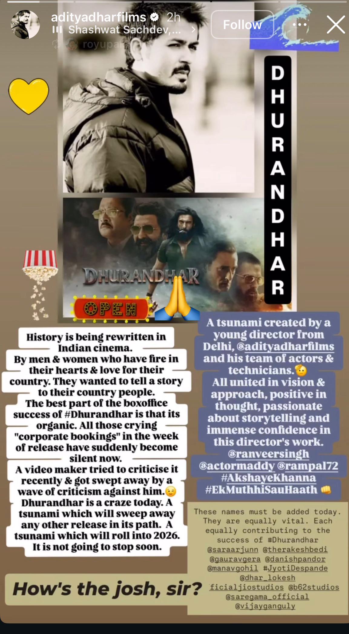 'A video maker got swept away...': Did Aditya Dhar take a dig at Dhruv ...