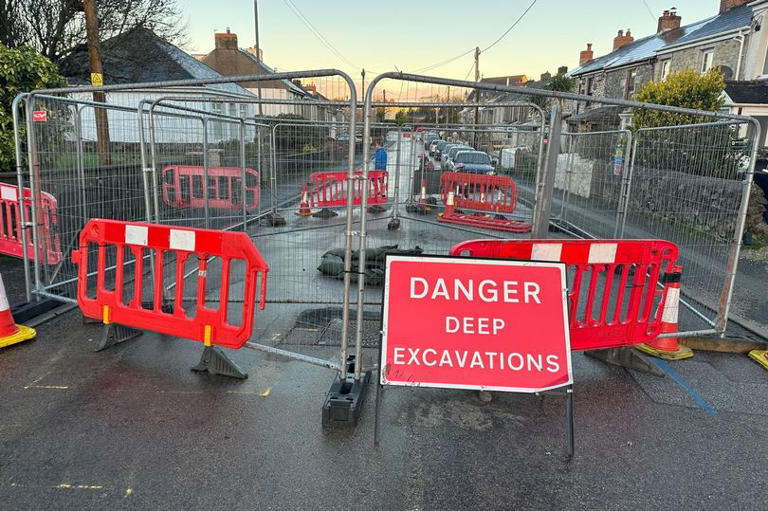 Cornwall village 'cut off' after key route blocked by mineshaft